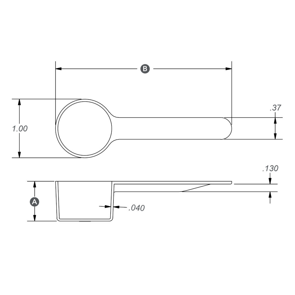 5.0C3.0DR Small Plastic Scoops, 5cc Scoop - For Sale